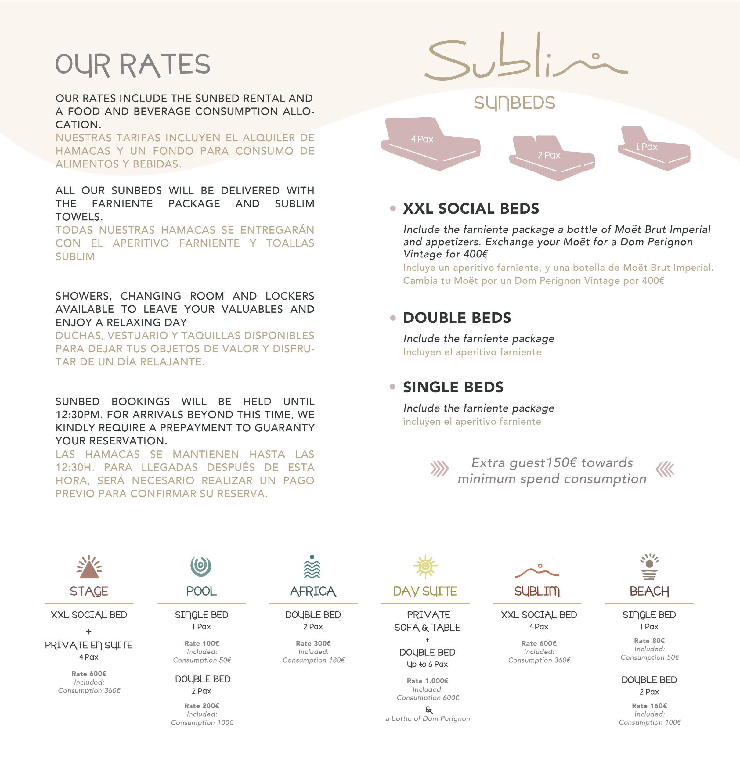 Reservas y tarifas • Sublim Beach